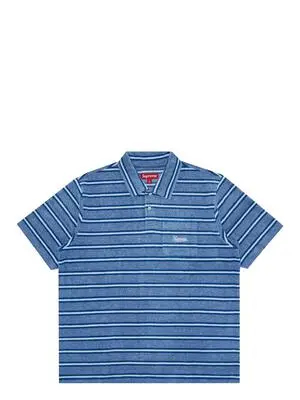 Supreme Stripe Terry Short-sleeve Polo 'royal' Blue