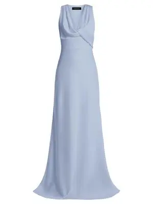 Bcbgmaxazria Twisted Cowl-Neck Halter Gown Cloud