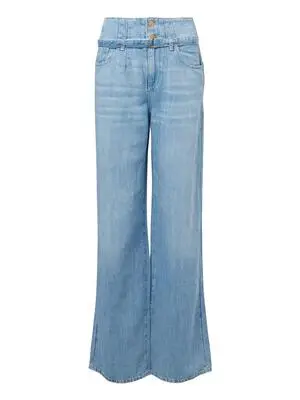 7 For All Mankind Phoenix Belted High-rise Wide-leg Jeans - Blue