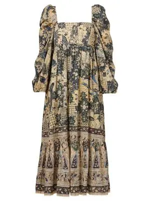 Ulla Johnson Natilda Gathered Cotton-blend Maxi Dress - Multicoloured
