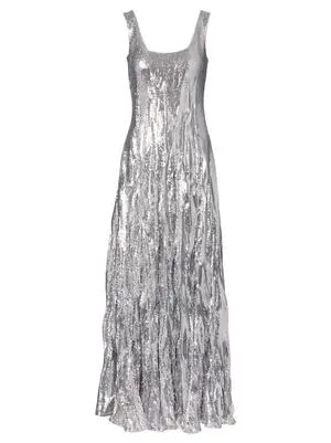 MARMAR HALIM Sequined Silk-blend Gown - Silver