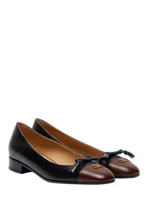 Valentino Garavani Leather Ballet Flats - Black