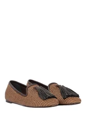 Brunello Cucinelli Monili Woven Loafers - Brown