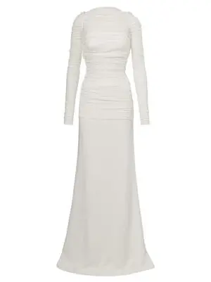 Christopher Esber Bridal Veiled Silk Tulle Gown - White