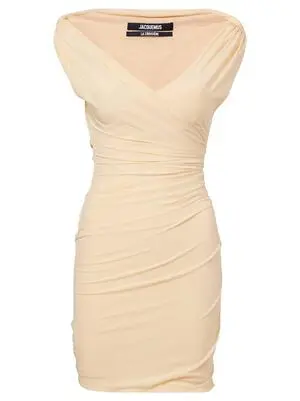 Jacquemus Rita Ruched Minidress - Beige