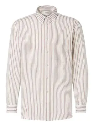 Saint Laurent Cassandre Striped Cotton Poplin Shirt - White