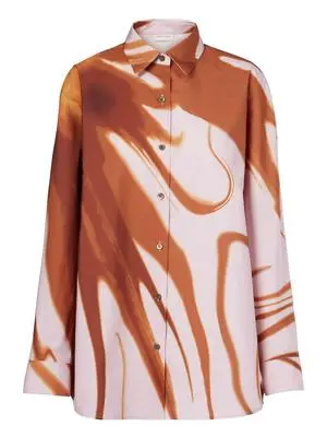 Dries Van Noten Dries Van Noten Printed Cotton Shirt Brown