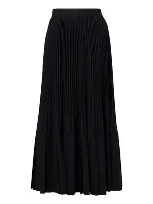 Junya Watanabe Plissé Wool-blend Maxi Skirt - Black