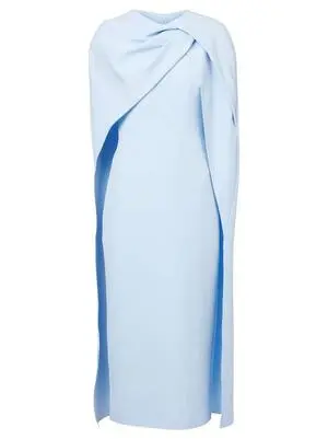 Safiyaa Oria Caped Crêpe Cocktail Dress - Blue
