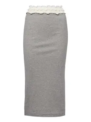 JIL SANDER Layered Jersey Midi Skirt - Grey