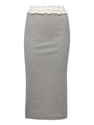 JIL SANDER Jil Sander Layered Jersey Midi Skirt Grey
