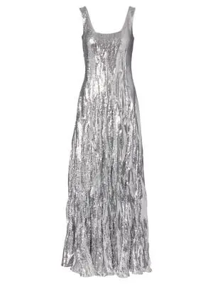 MARMAR HALIM Sequined Silk-blend Gown - Silver