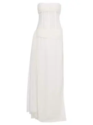 Christopher Esber Bridal Veiled Corset Dress - White