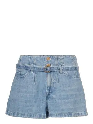7 For All Mankind Kansas Belted Denim Shorts - Blue