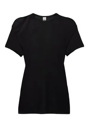 TOTEME Knitted Silk T-shirt - Black