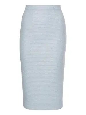 Roland Mouret Bouclé Midi Skirt - Blue