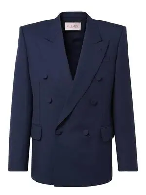 Valentino Garavani Virgin Wool Gabardine Blazer - Blue