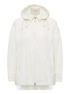 Moncler Hooded Nylon Shirt Jacket - White