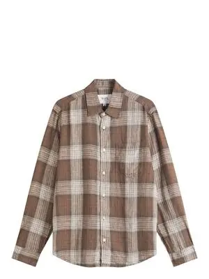 WAX LONDON Jaunt Linen Check Shirt - Brown