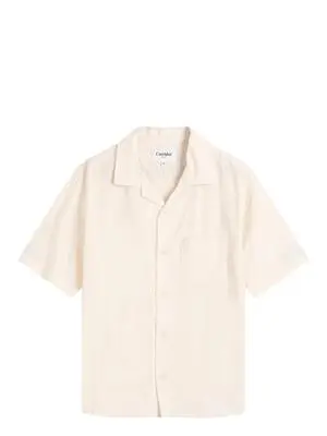 CORRIDOR Striped Seersucker Short Sleeve Shirt - White