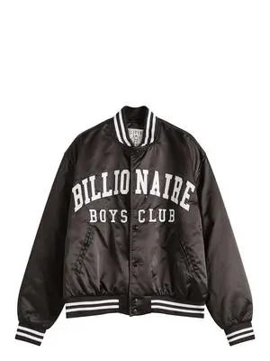BILLIONAIRE BOYS CLUB College Satin Bomber Jacket - Black