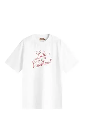 LATE CHECKOUT Script T-shirt - White