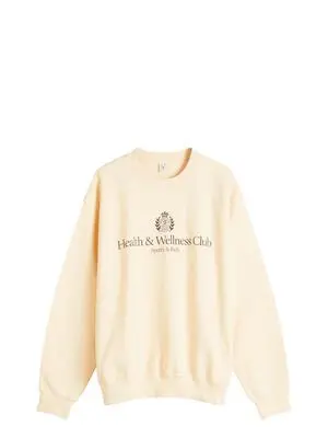 SPORTY & RICH H&w Crest Crewneck Sweatshirt - Cream
