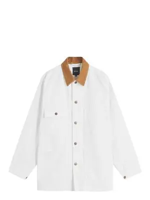 BEAMS Denim Coverall Jacket - White