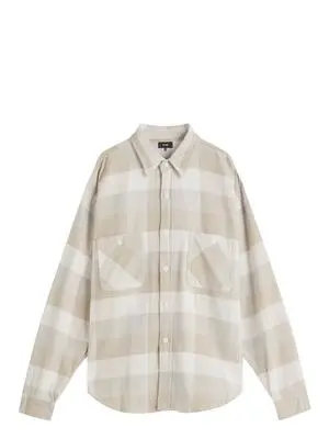 BEAMS Flannel Plaid Shirt - Beige