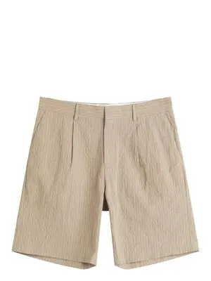 WAX LONDON Linton Chalk Stripe Shorts - Natural