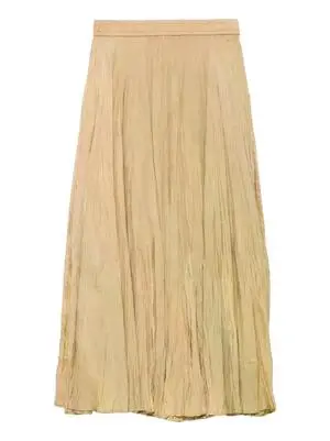 JOSEPH Silk Midi Skirt - Neutrals