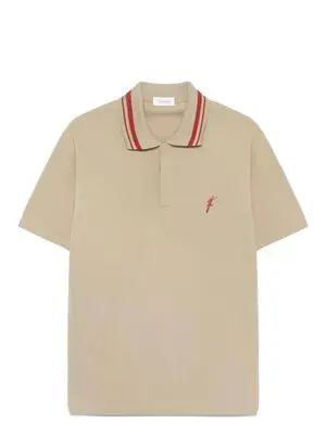 FERRAGAMO Embroidered-logo Polo Shirt - Neutrals