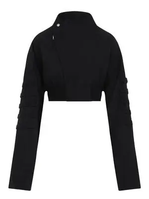 Rick Owens Zipped Cropped Jacket - Black