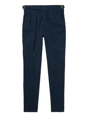 Rubinacci Manny Straight-leg Cotton-twill Trousers - Blue
