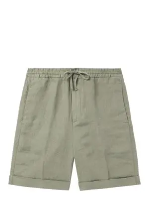 Canali Straight-leg Linen Drawstring Shorts - Green
