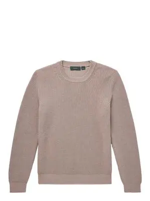 SLOWEAR Zanone Ribbed Cotton Crêpe Sweater - Neutrals