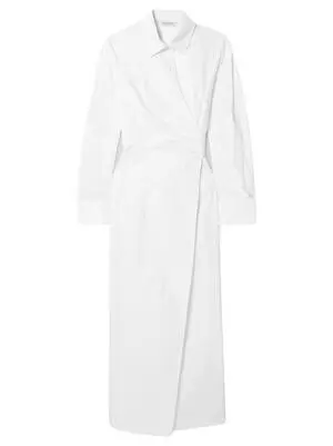Max Mara Cotton-blend Poplin Midi Shirt Dress - White