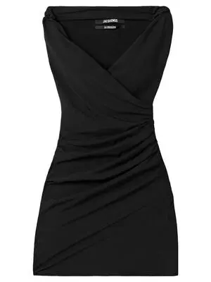Jacquemus Rita Draped Mini Dress - Black