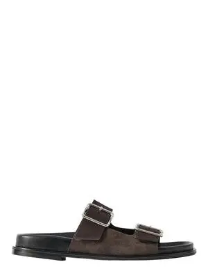 AeydĒ Meena Buckled Suede Sandals - Brown