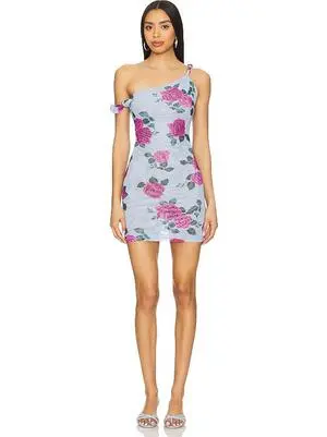 Good American Mesh Twist Midi Dress - Blue