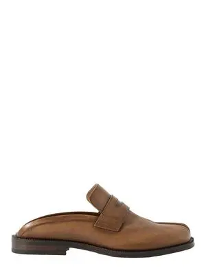 MAISON MARGIELA Tabi City Leather Split-toe Loafers - Brown