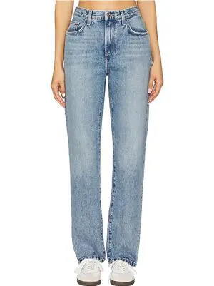 FAVORITE DAUGHTER The Mikaela Low Slung Long Slim Straight Jeans - Blue