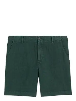 Boglioli Linen Shorts - Forest Green