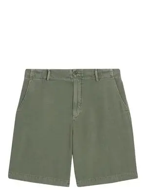 Boglioli Cotton And Linen-blend Shorts - Army Green