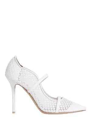 MALONE SOULIERS Maureen 100 Lace Pumps - White