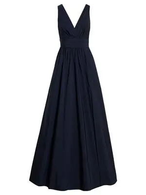 Marchesa Draped Taffeta Gown - Midnight Blue