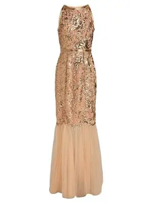 Marchesa Sequin-embellished Tulle Gown - Neutral