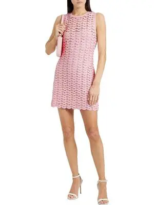 Carolina Herrera Crochet Mini Dress - Baby Pink