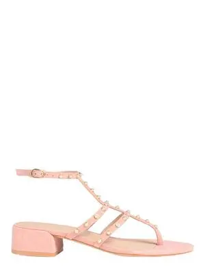 STUART WEITZMAN Dancer Pearl 35 Embellished Suede Sandals - Blush