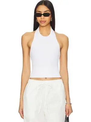 ELODIE THE LABEL Effie Halter Knit Tank Top - White